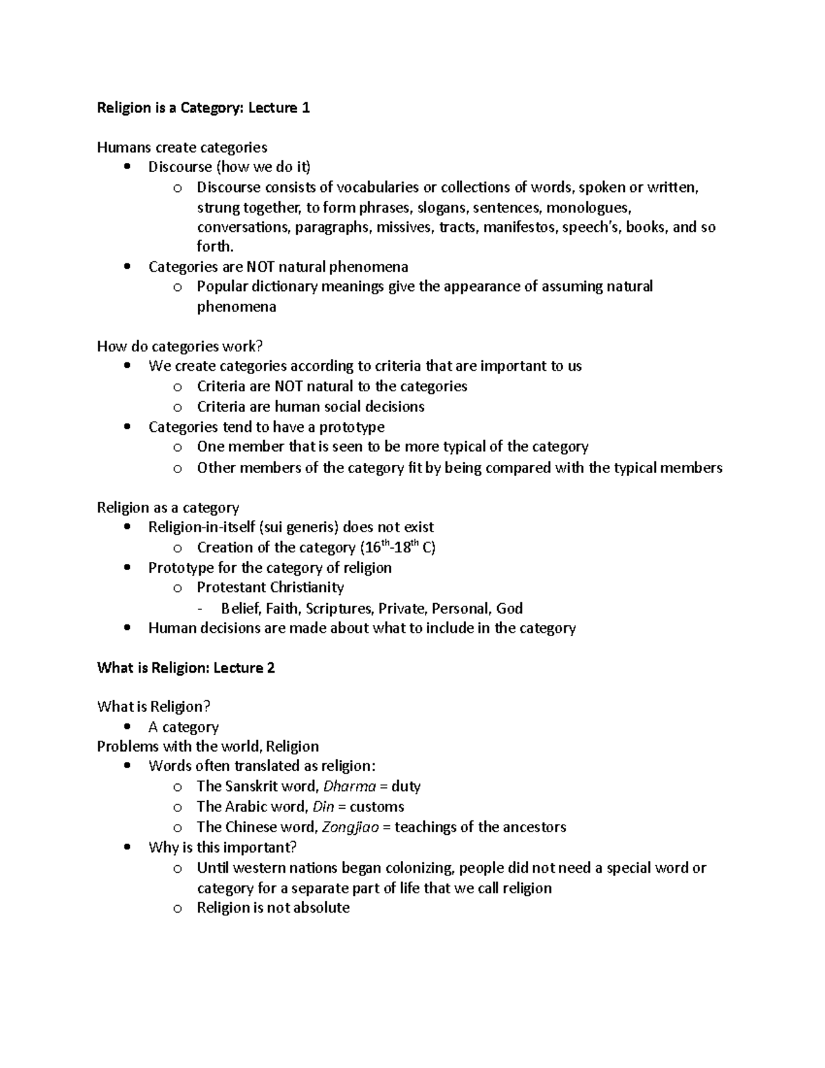 Test 1 notes - Religion 102 - Michael Brislen test 1 - Religion is a ...