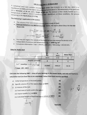 Tut 2 - Tutorial 2 - CTD223: Tut 2 Textbook Problem no 3 (8 th and 9 th Edition) - Problem no 3 ...