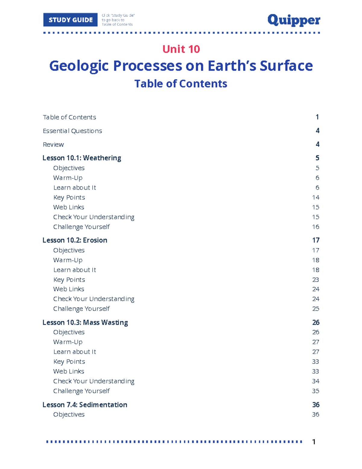 10. Earth Science SHS Unit 10 Geologic Processes on Earth's Surface ...