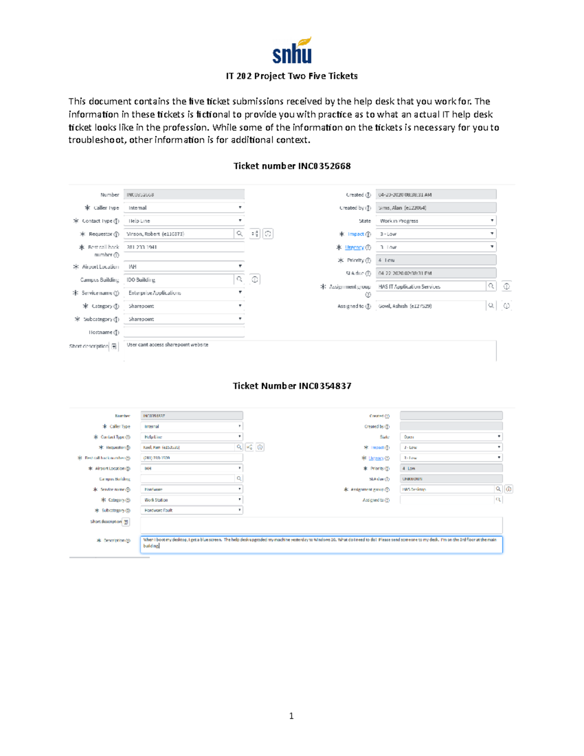 IT 202 Project Two Five Tickets template - IT 202 Project Two Five ...