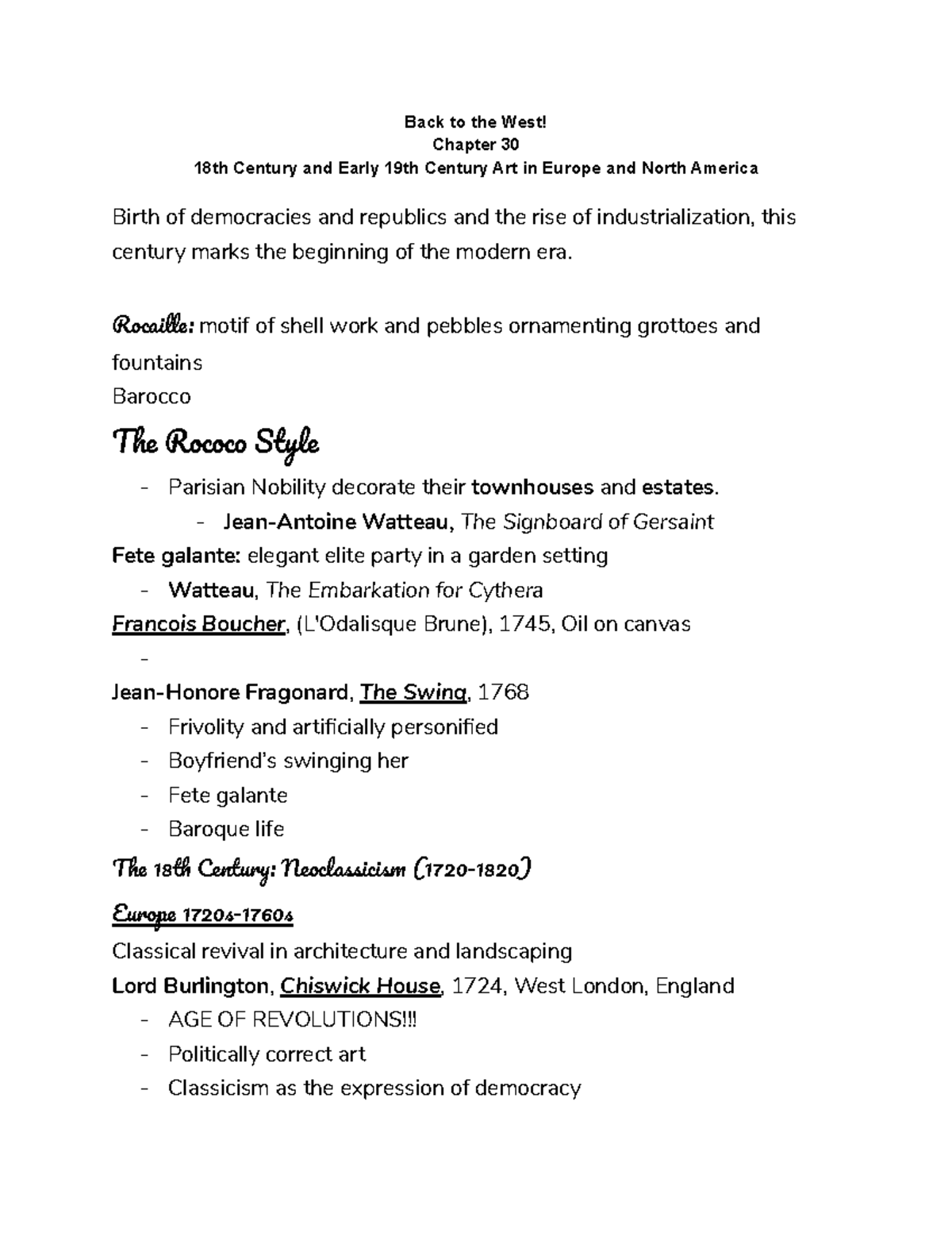 hapter 30 18th Century and Early 19th Century Art in Europe and North ...