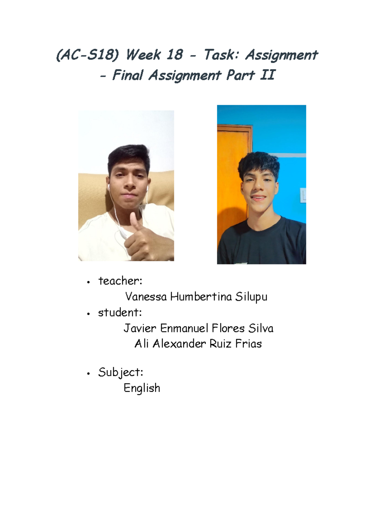 Task-Assignment-18 parte II - (AC-S18) Week 18 - Task: Assignment - Final Assignment Part II ...