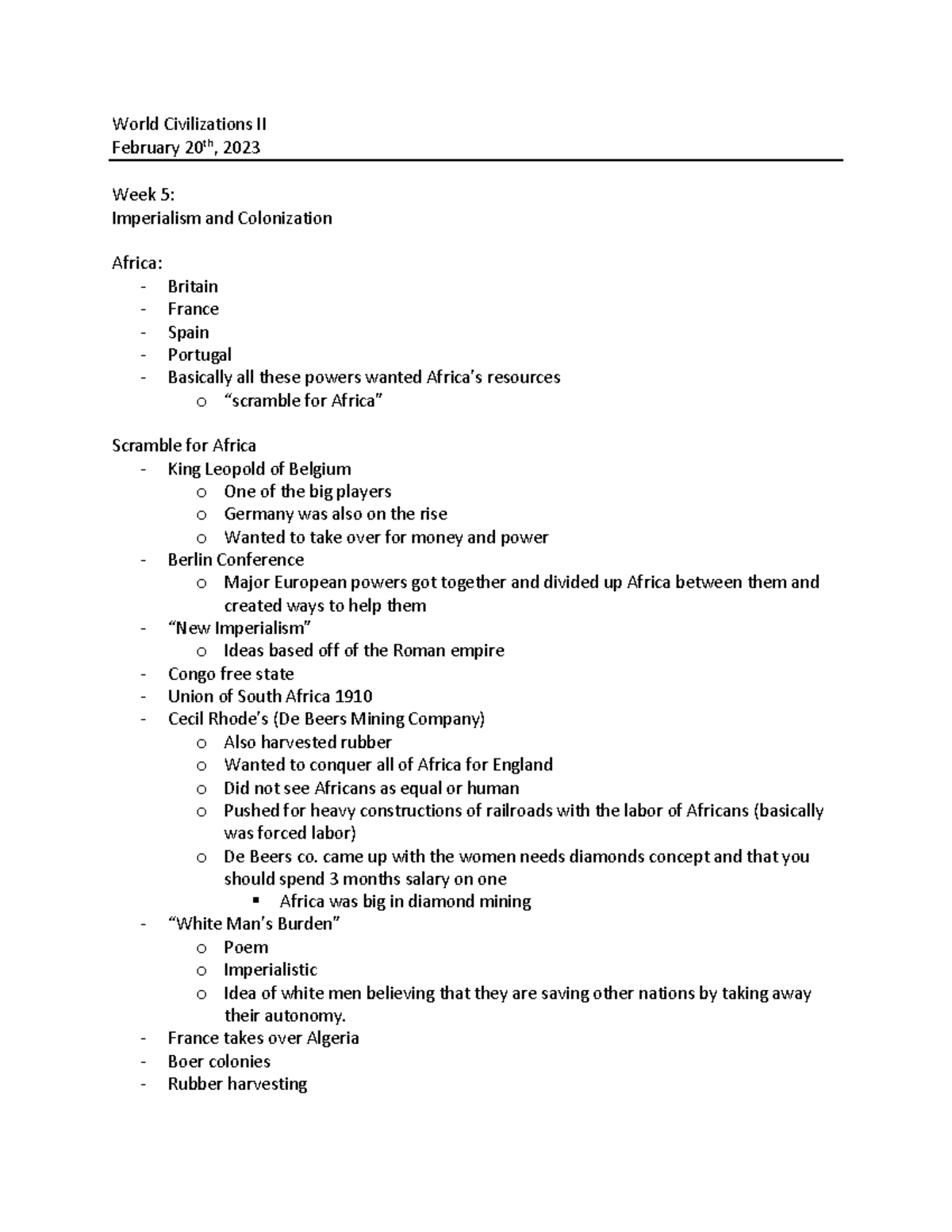 World civ 2-20-23 - World Civilizations II February 20th, 2023 Week 5 ...