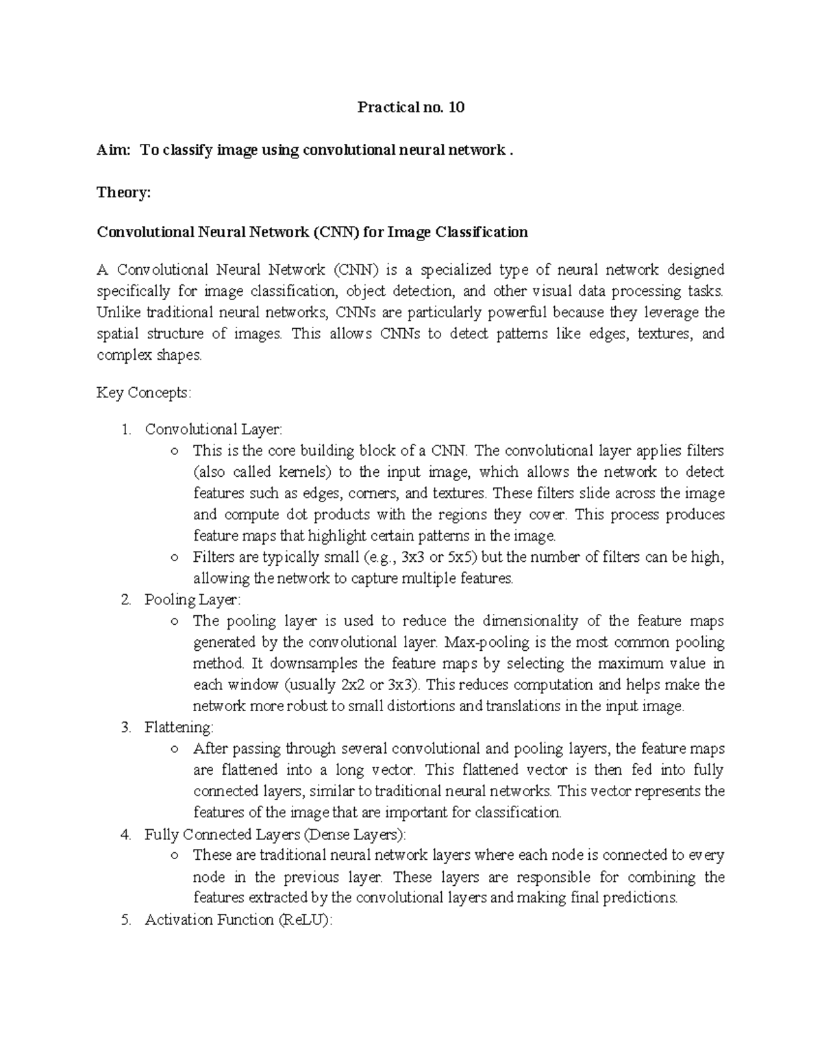 Practiacl no 10 - practicals - Practical no. 10 Aim: To classify image ...