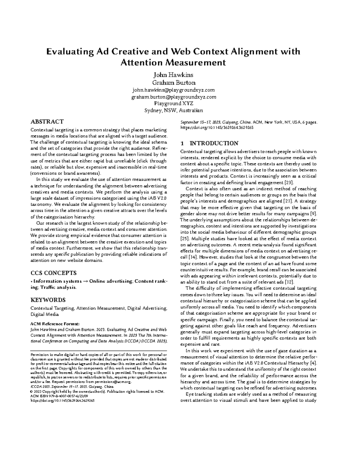 Evaluating Ad Creative and Web Context Alignment with Attention Measurement - Evaluating Ad ...