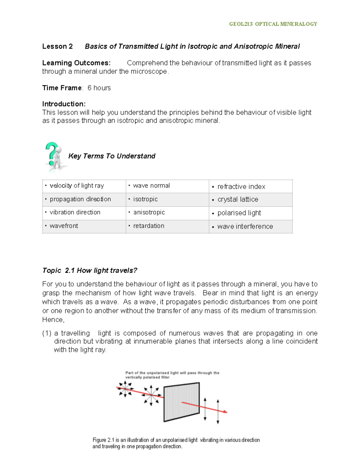 9 GEOL121 M4L12 Basics of Light in Isotropic and Anisotropic Mineral P2 ...
