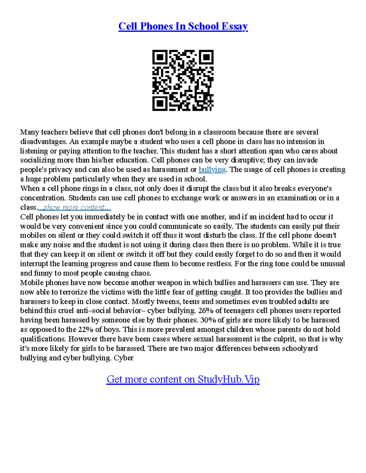 Essay On Cell Phone - Cell Phones In School Essay Many teachers believe ...