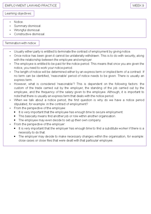 Sample Written Submissions Tutorial 2 - LW2 51 Employment Law and ...