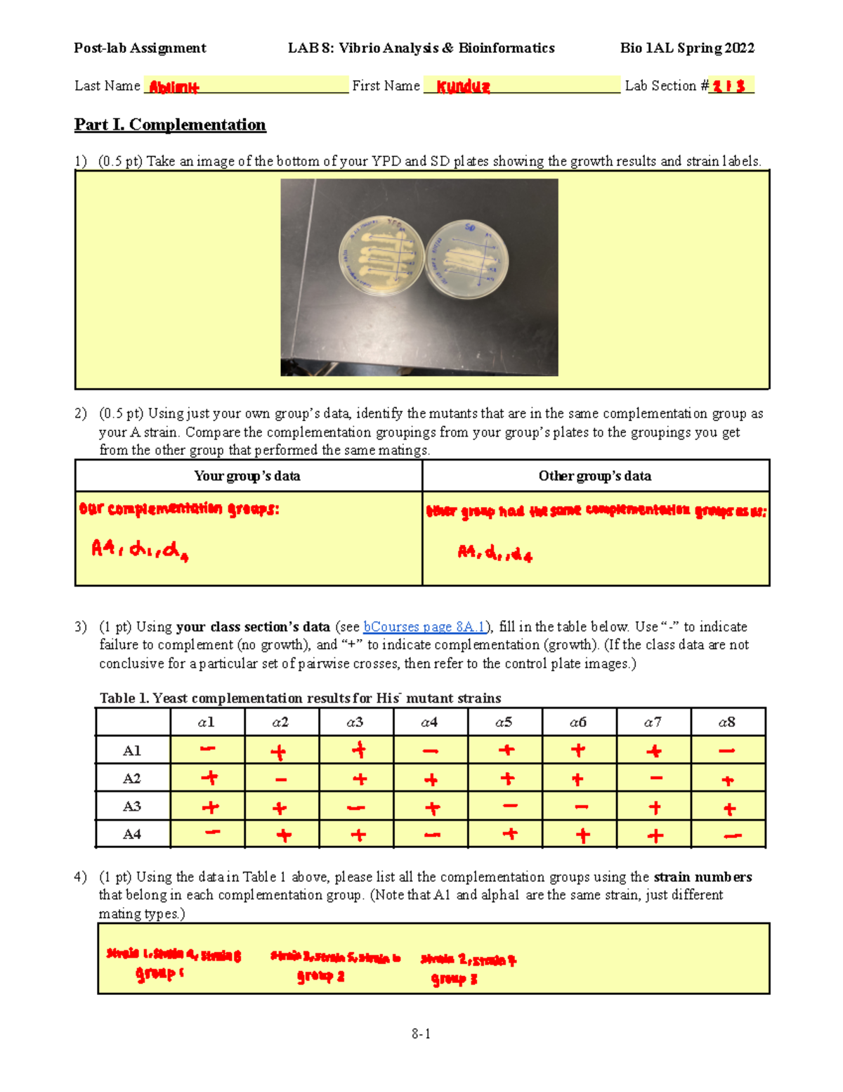 Lab 8 Post lab Sp22 - Post Lab. - /DVW 1DPH BBBBBBBBBBBBBBBBBBBBBBBBBBB )LUVW 1DPH - Studocu