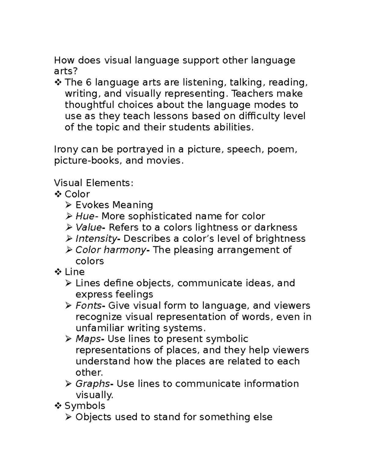 Chapter 7 Lecture Notes - How does visual language support other ...