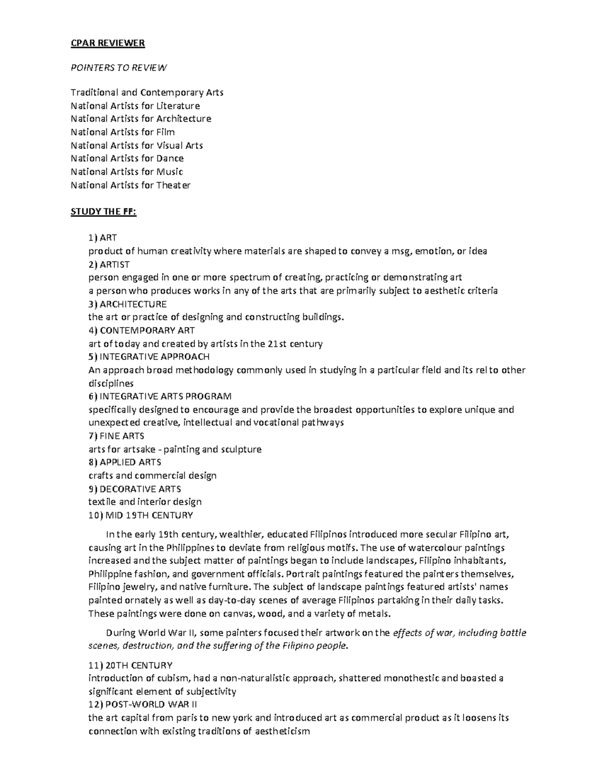 355803051-Cpar-Reviewer - CPAR REVIEWER POINTERS TO REVIEW Traditional ...