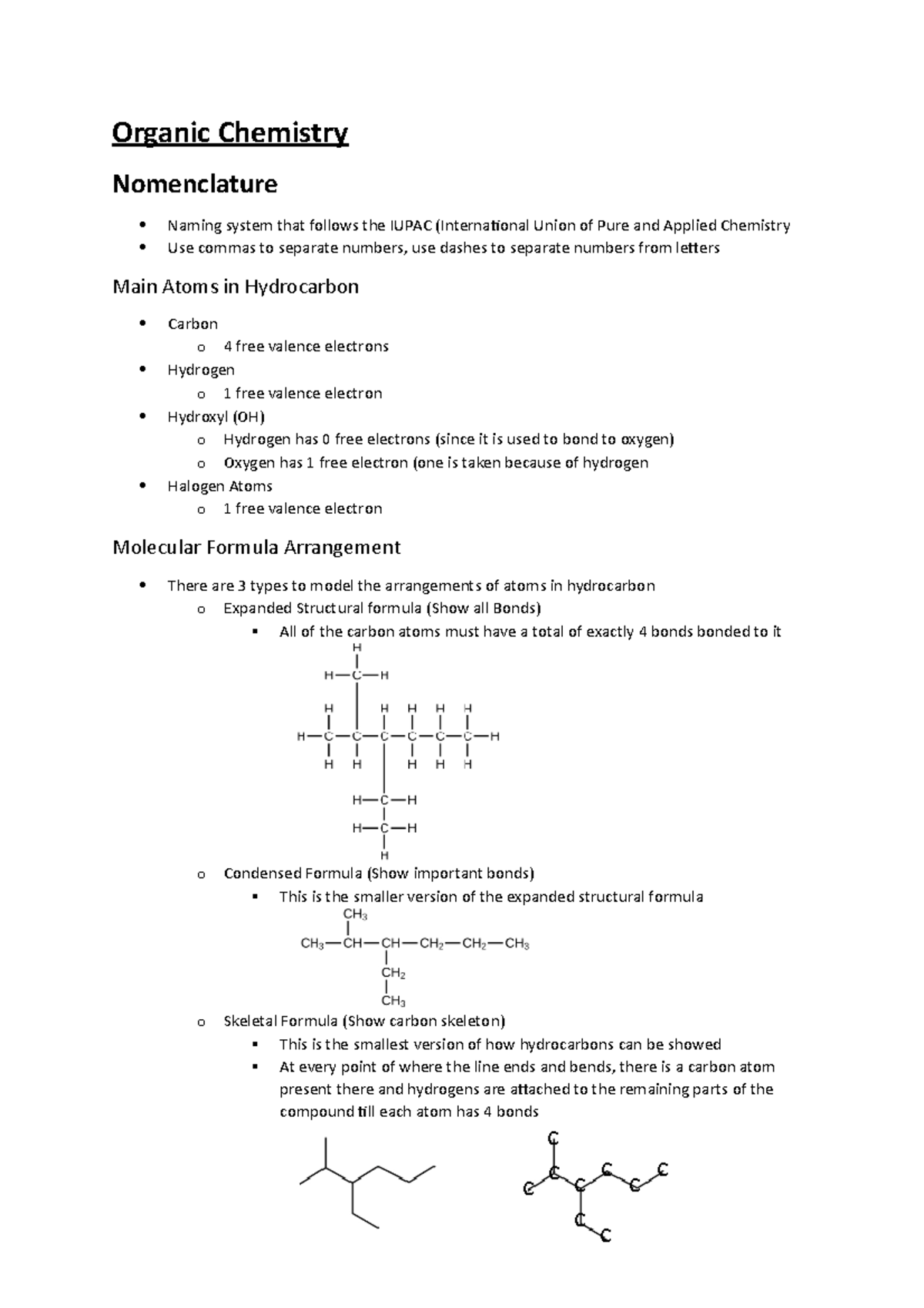Chemistry Module 7 Notes HSC - Organic Chemistry Nomenclature Naming ...