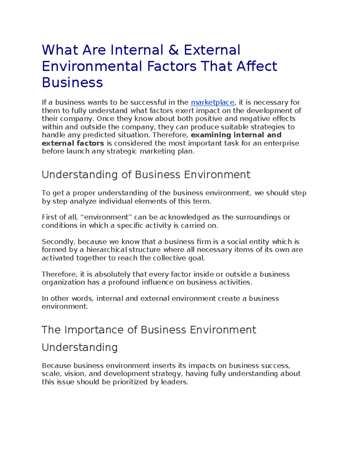 What Are Internal external environment factor - What Are Internal ...