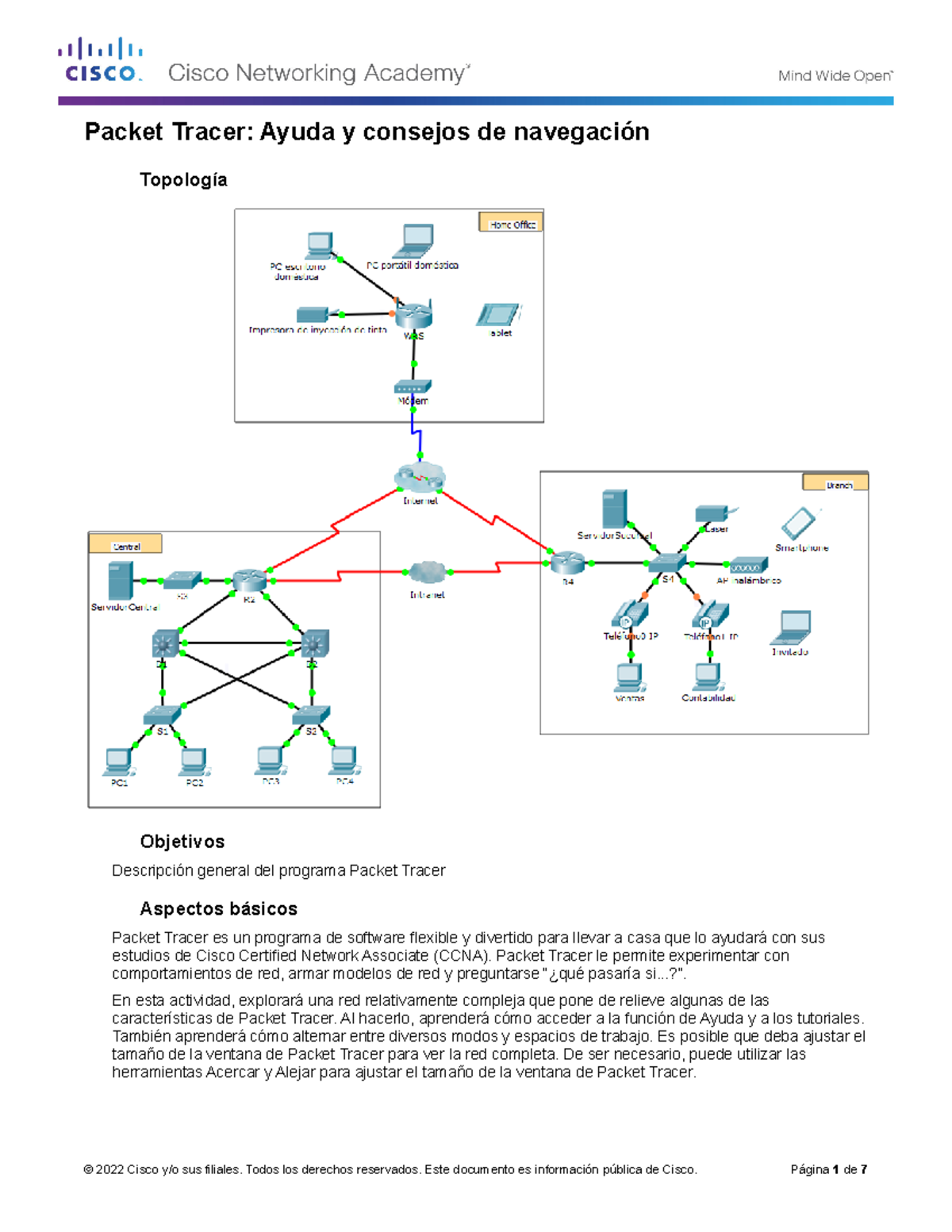 1.2.4.4 Packet Tracer - Help and Navigation Tips - Topología Objetivos Descripción general del ...