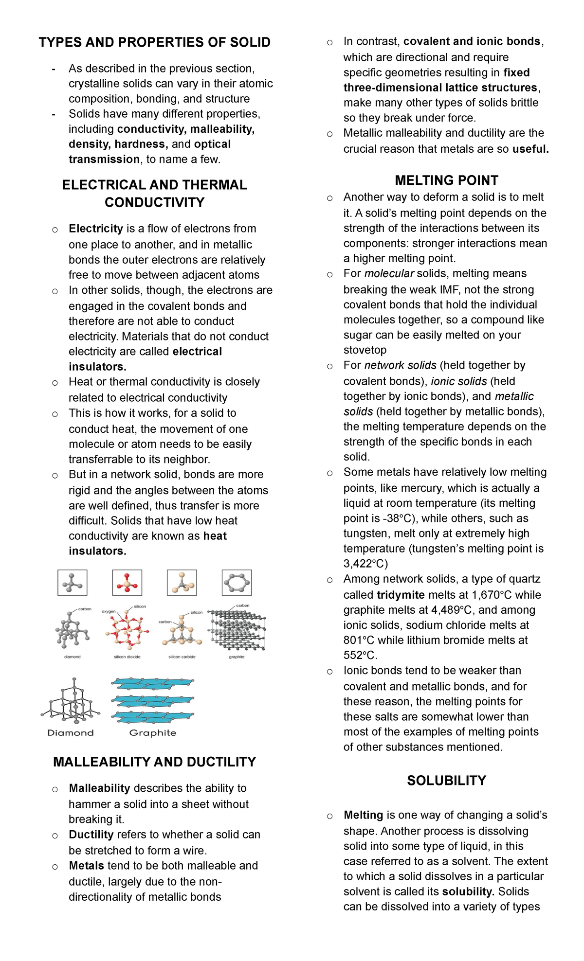 General Chemistry Handouts 2 - TYPES AND PROPERTIES OF SOLID As ...