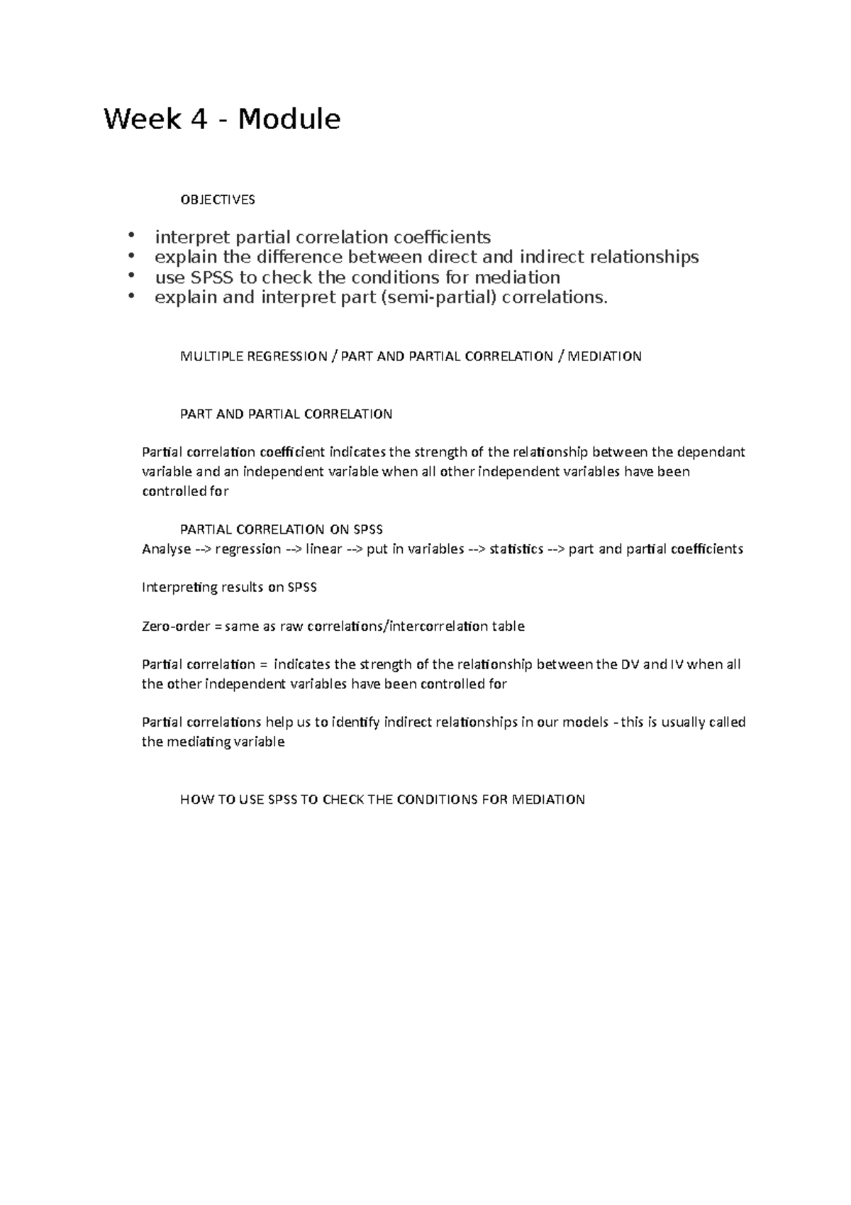 STA2000 6 - Module 4 - notes - Week 4 - Module OBJECTIVES interpret ...