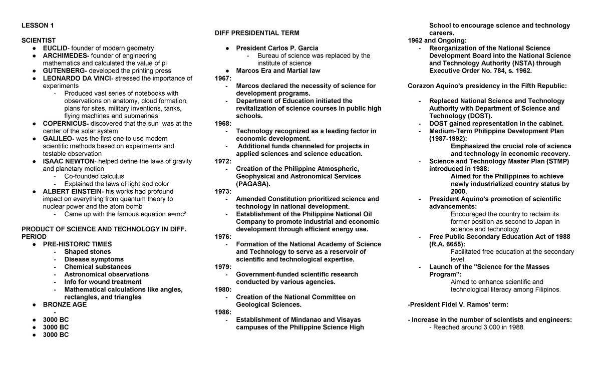 Tun-anan - student - LESSON 1 SCIENTIST EUCLID- founder of modern ...