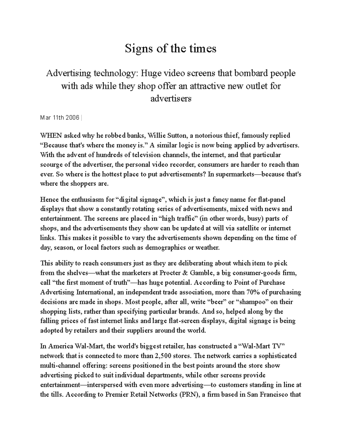 Signs of the times - article - Signs of the times Advertising ...