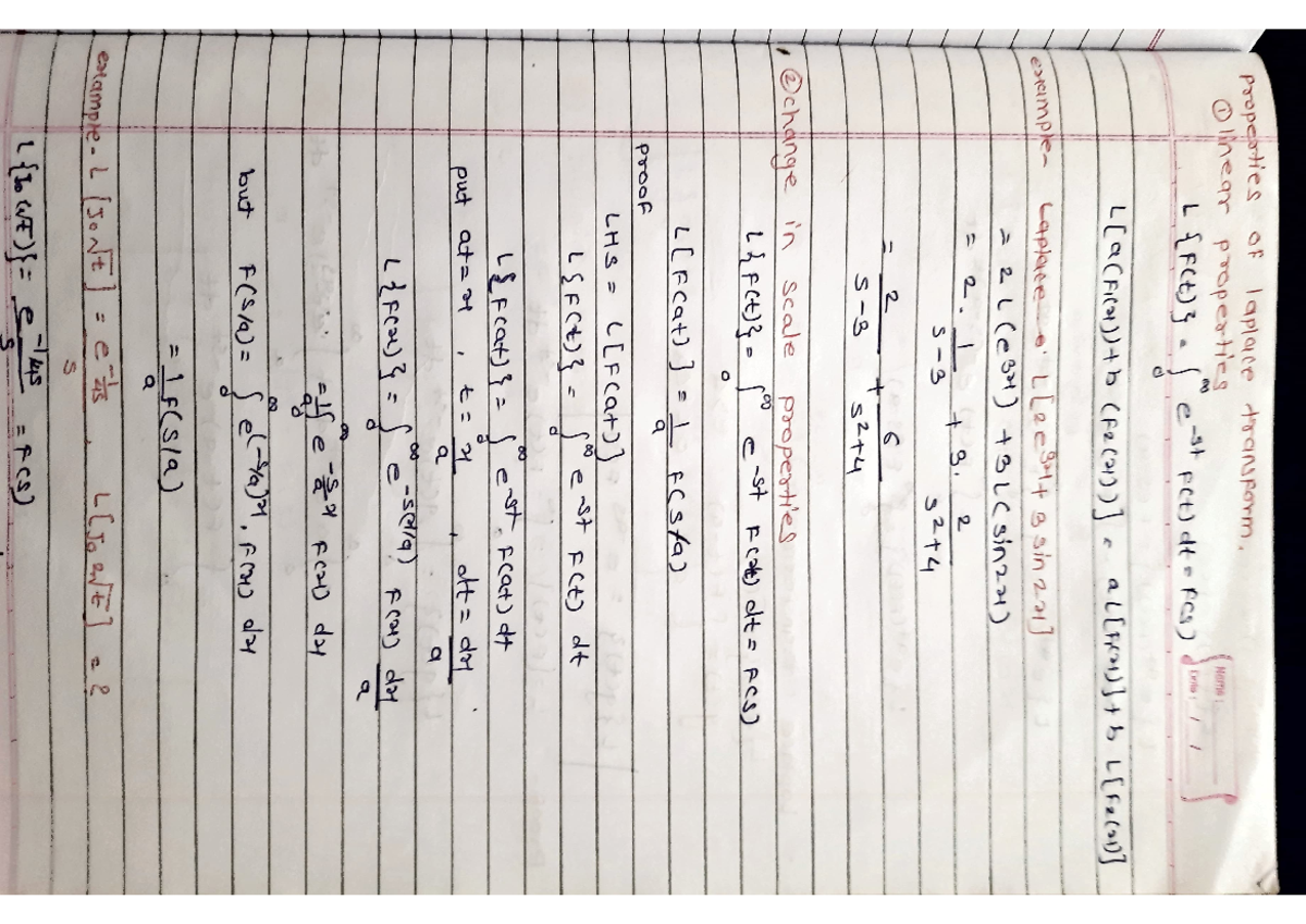 Fourier series assignment - Propeties Narme Llfa(a)]aLltr)]+b (F2())|L[aCF())+b Laplaee LLeet ...