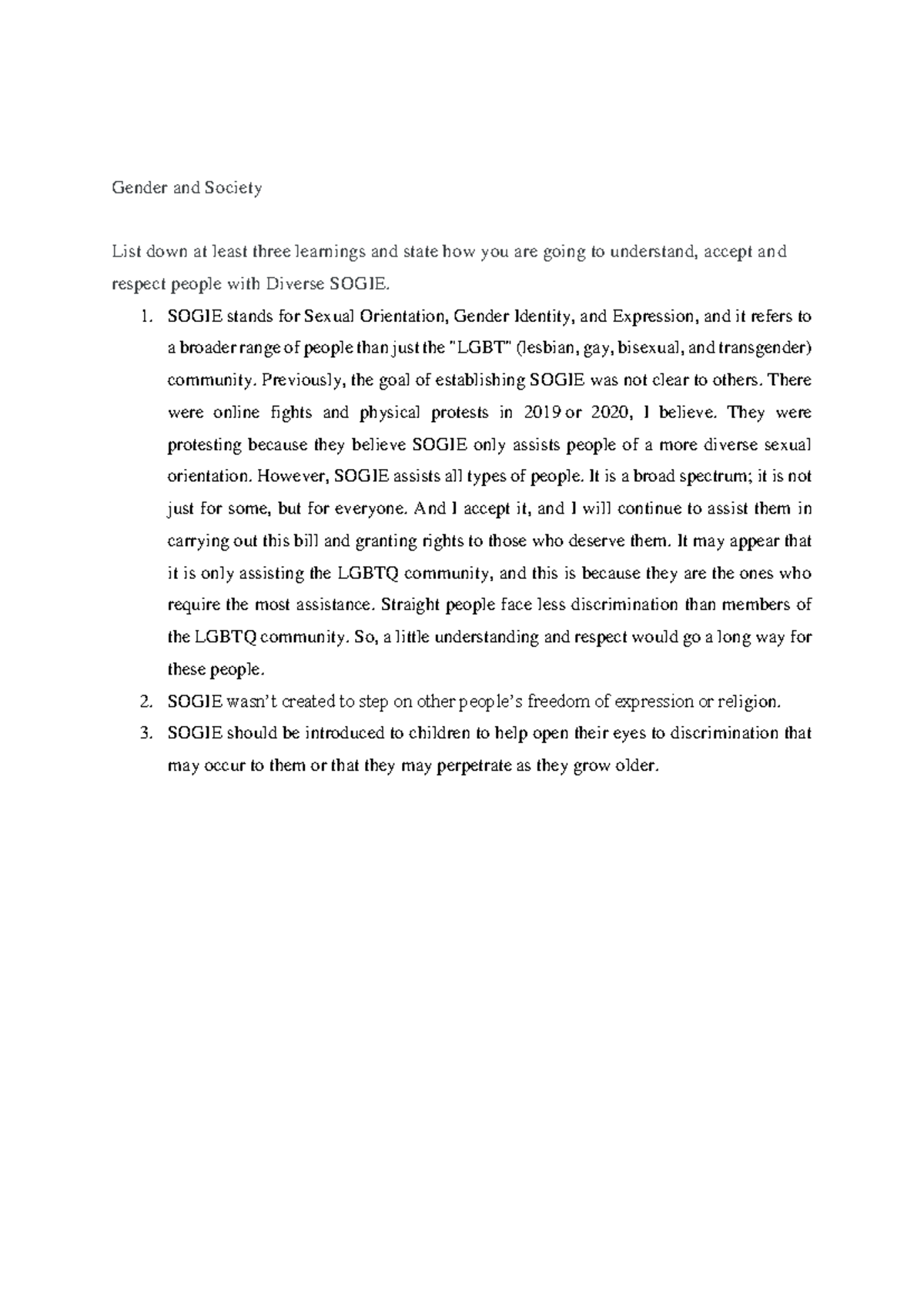 2C Application - List down at least three learnings and state how you ...