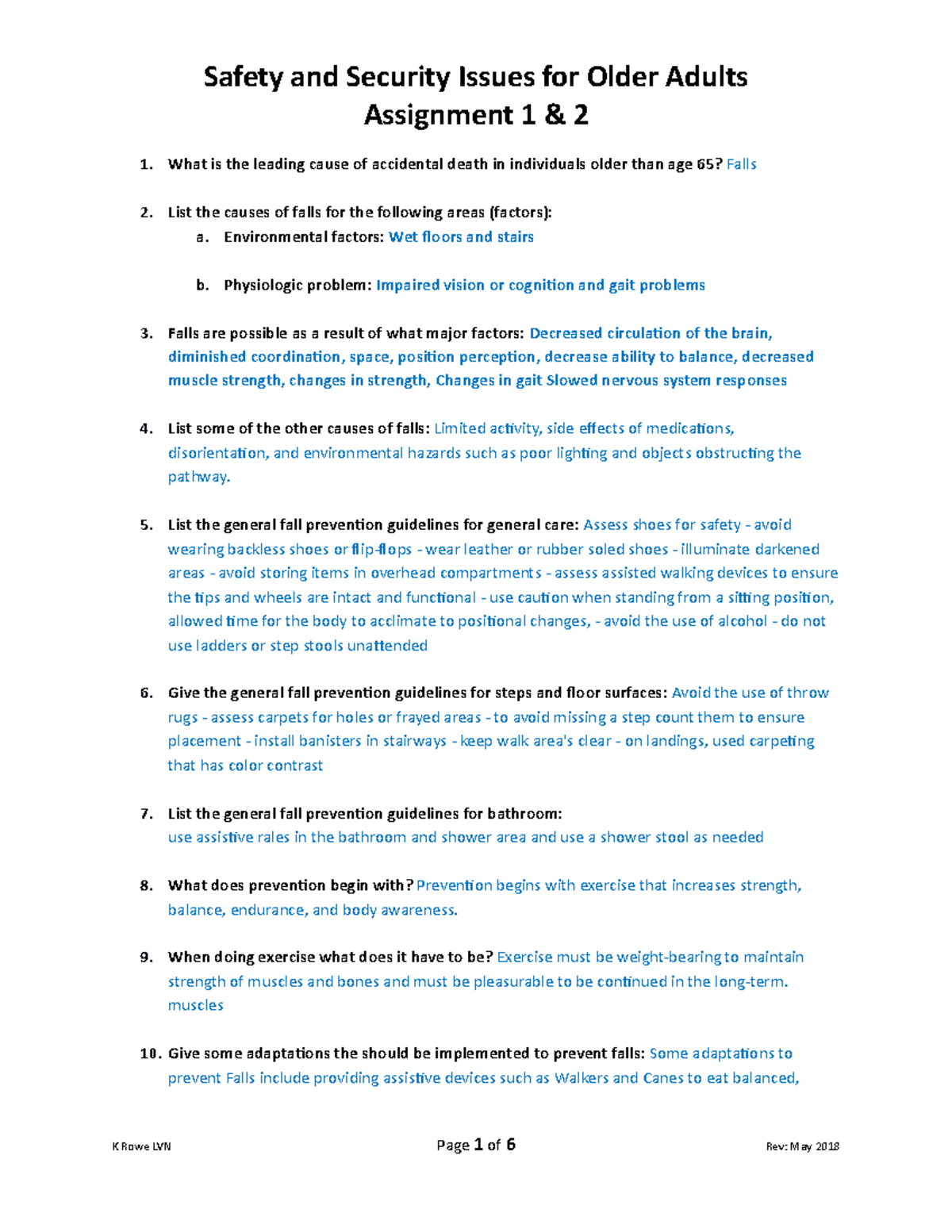 Assignment 1 AND 2 - Assignment 1 & 2 What is the leading cause of ...