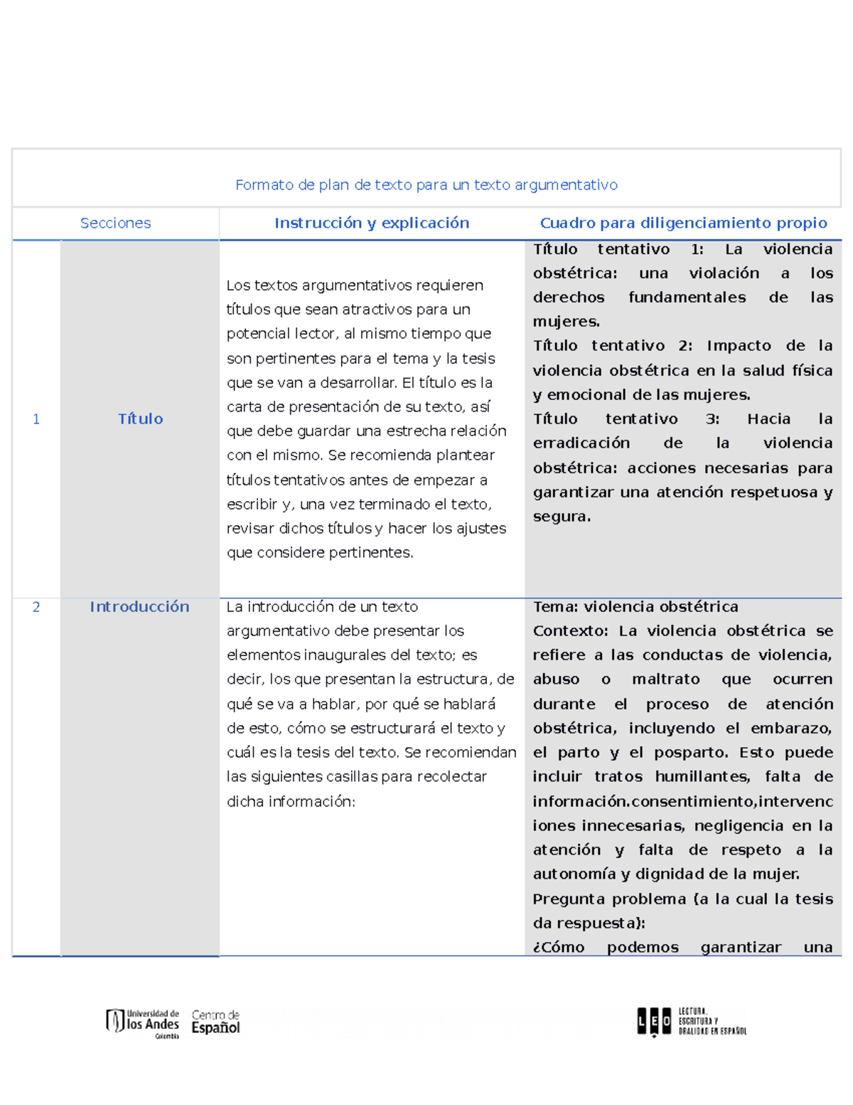 Copia de 4 - Leer - Formato de plan de texto para un texto ...