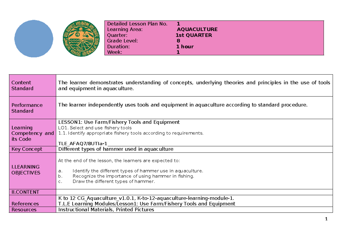 DLP-Ms. Matter Final 1 - edfghjk - Content Standard The learner ...