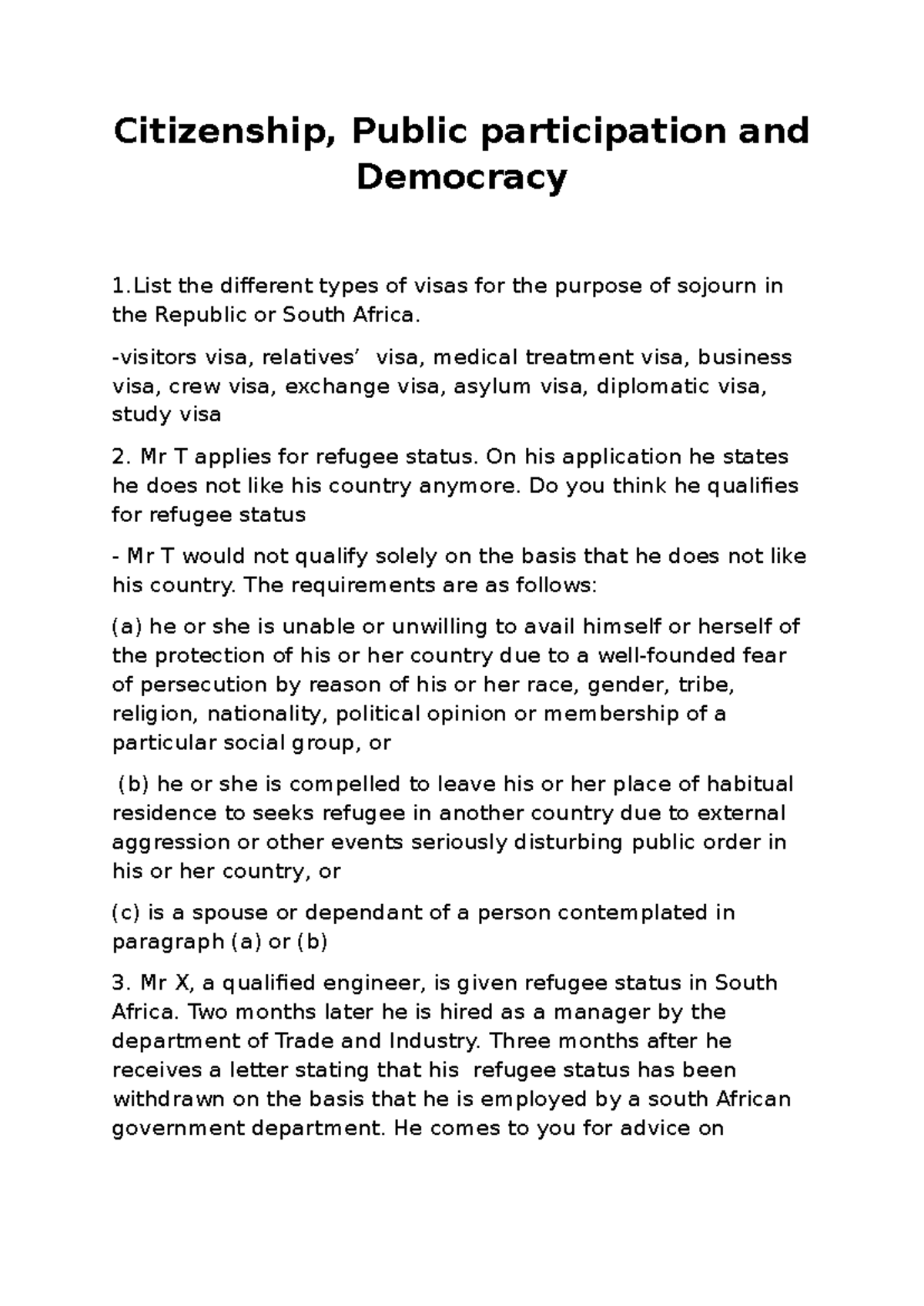 CPD exam prep - Possible exam questions and a summary of an article based on Civic and voter ...