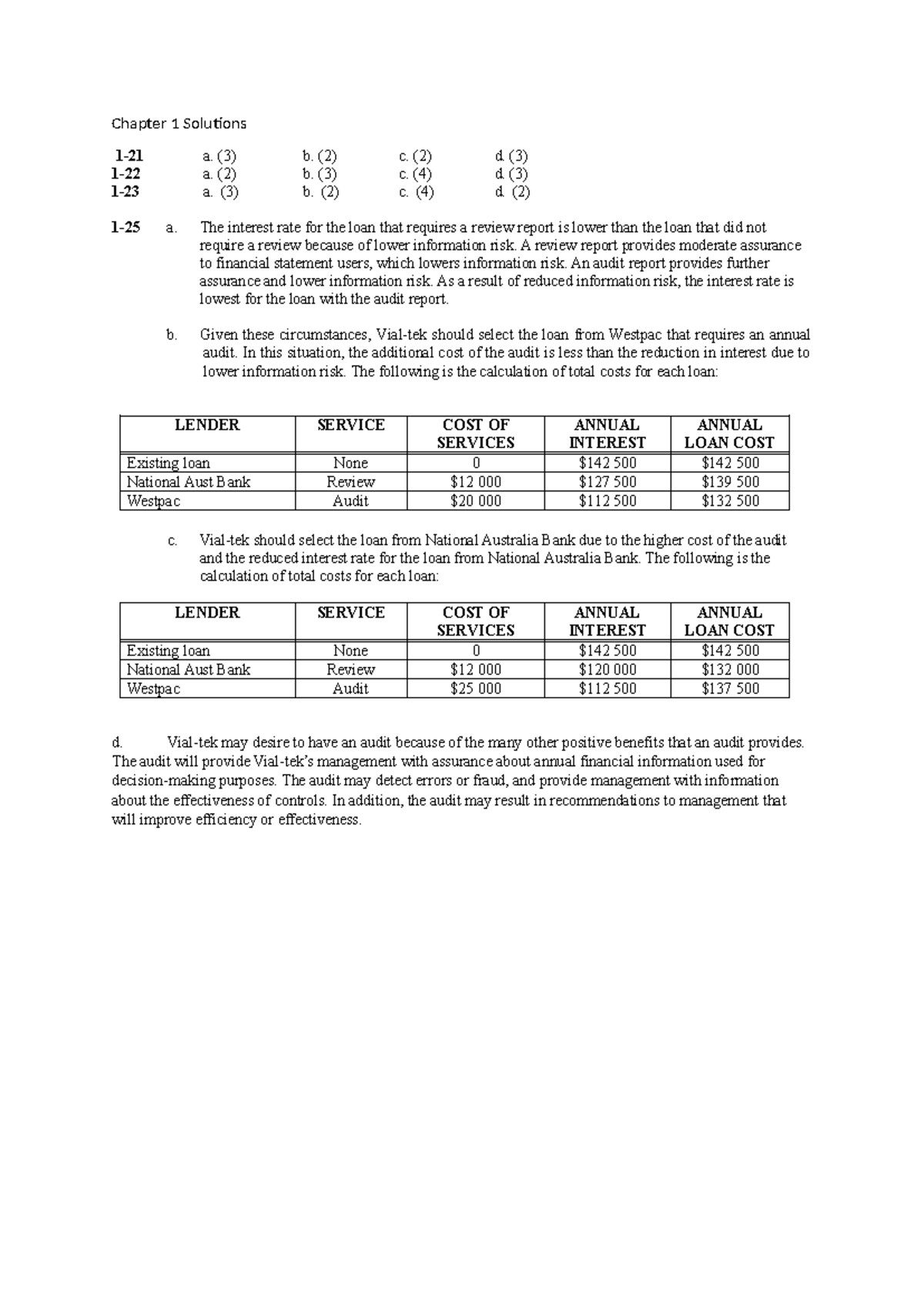 CW week 1 - words go here - Chapter 1 Solutions 1-21 a. (3) b. (2) c ...