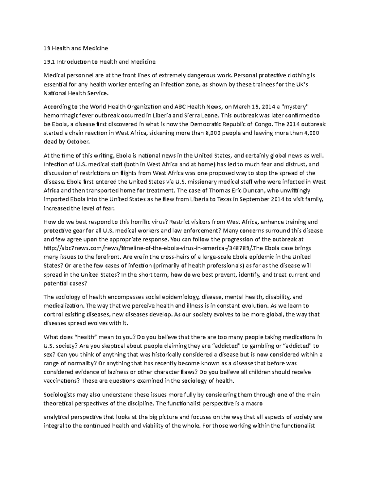 Chapter 19 health and medicine notes - 19 Health and Medicine 19 ...