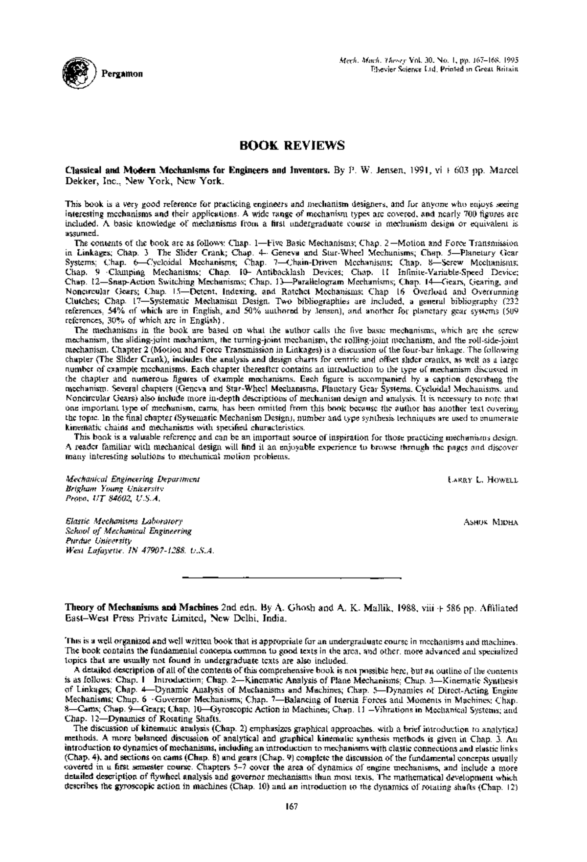 [Mechanism and Machine Theory vol. 30 iss. 1] Larry L. Howell Ashok ...