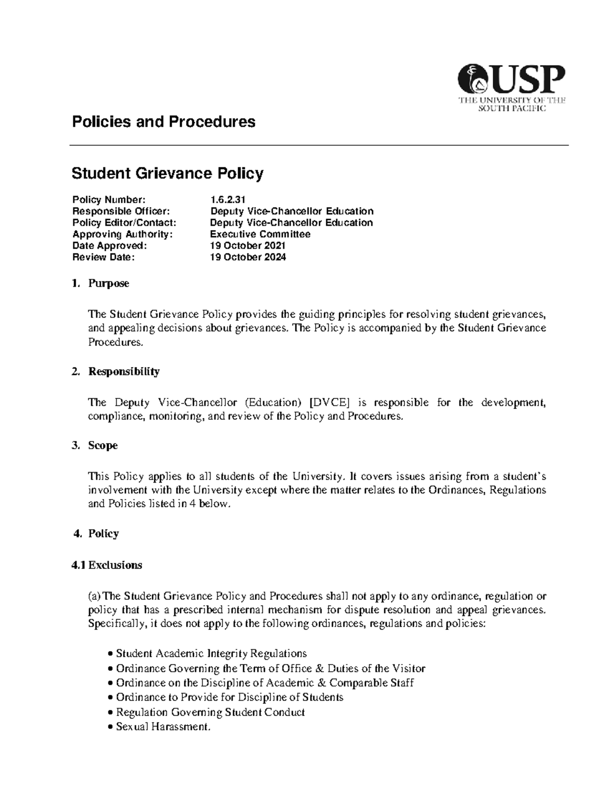 Student Grievance Policy - Policies and Procedures Student Grievance ...