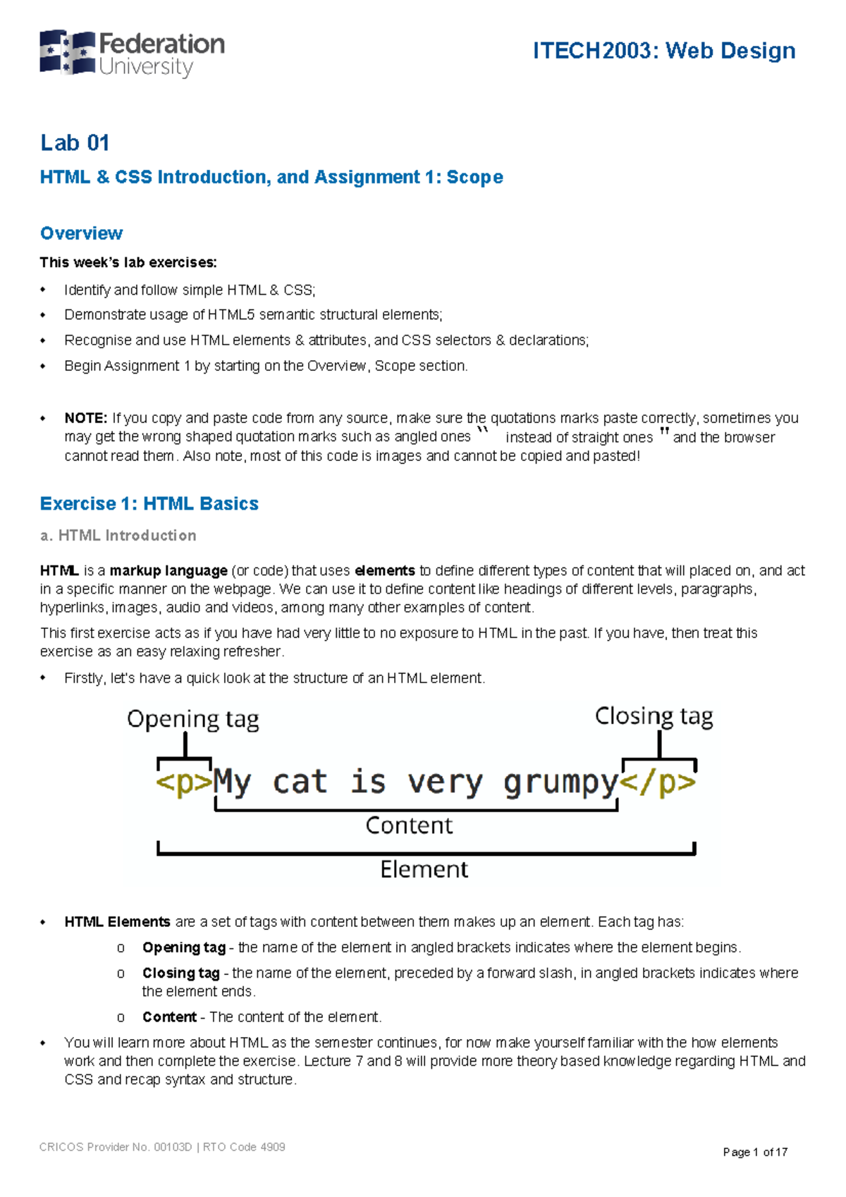 Lab 1 2 3okay thi si do - Lab 01 HTML & CSS Introduction, and Assignment 1: Scope Overview This ...