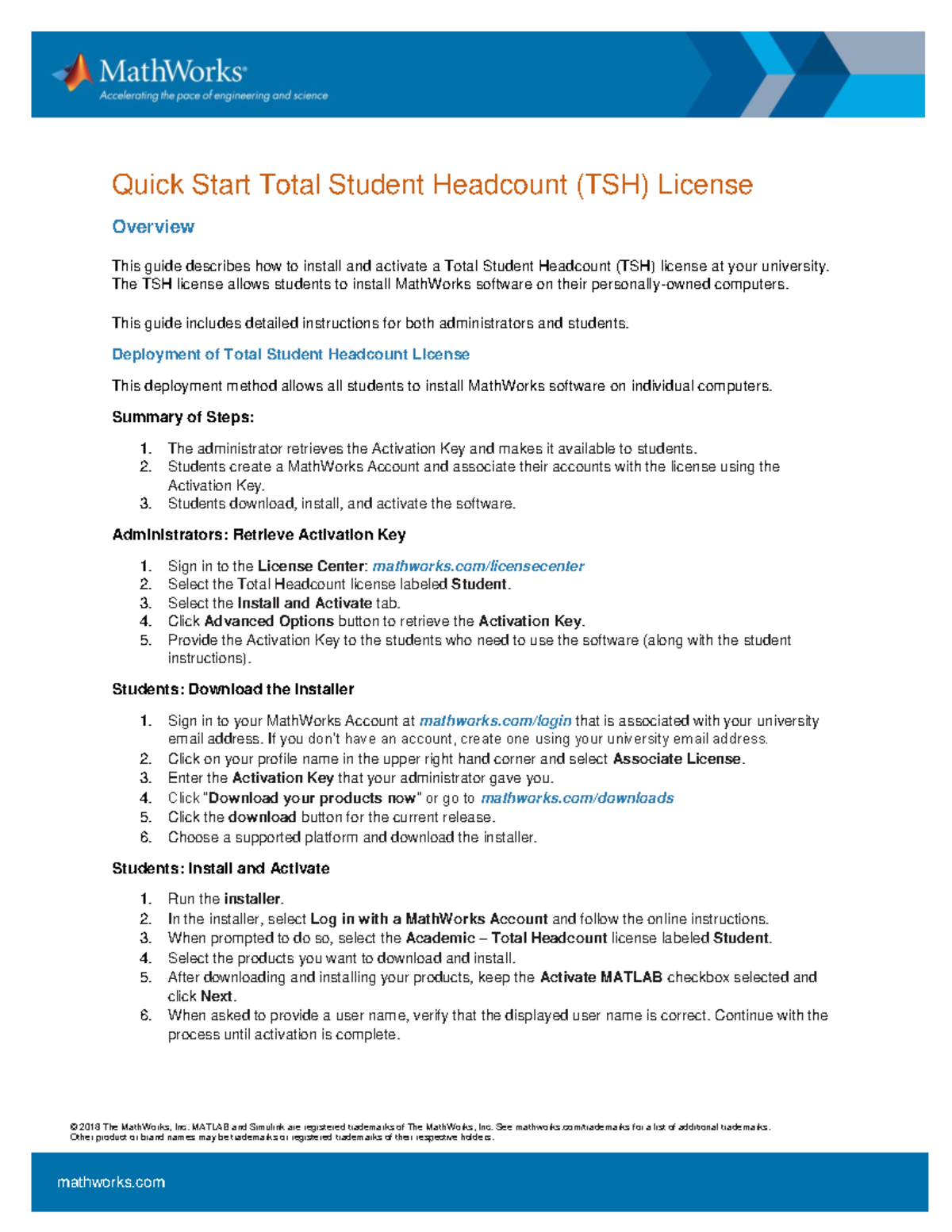 89218 92219 v01 TAH quickstart student - mathworks © 2018 The MathW ...