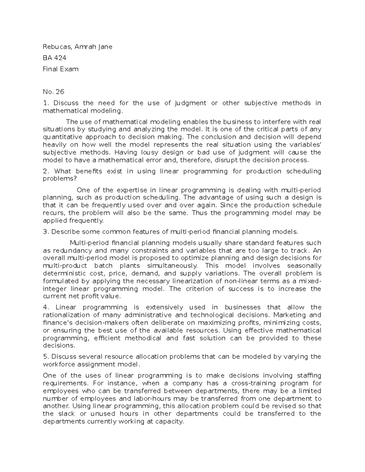 Practical Activity - EssayManagement Science Homewrok/Activity/Lecture ...