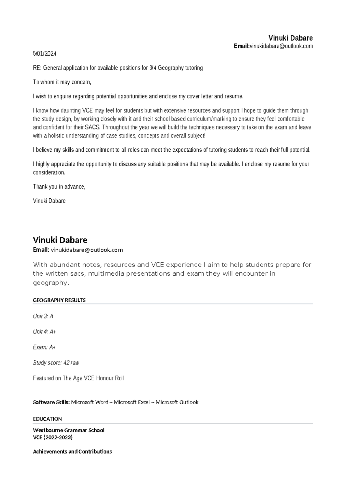 Vinuki dabare geography resume - Vinuki Dabare Email:vinukidabare ...