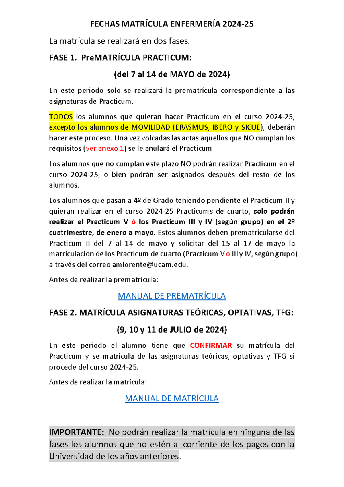 Fechas+ Matricula+ Enfermer%C3%8DA+24-25 - FECHAS MATRÍCULA ENFERMERÍA ...