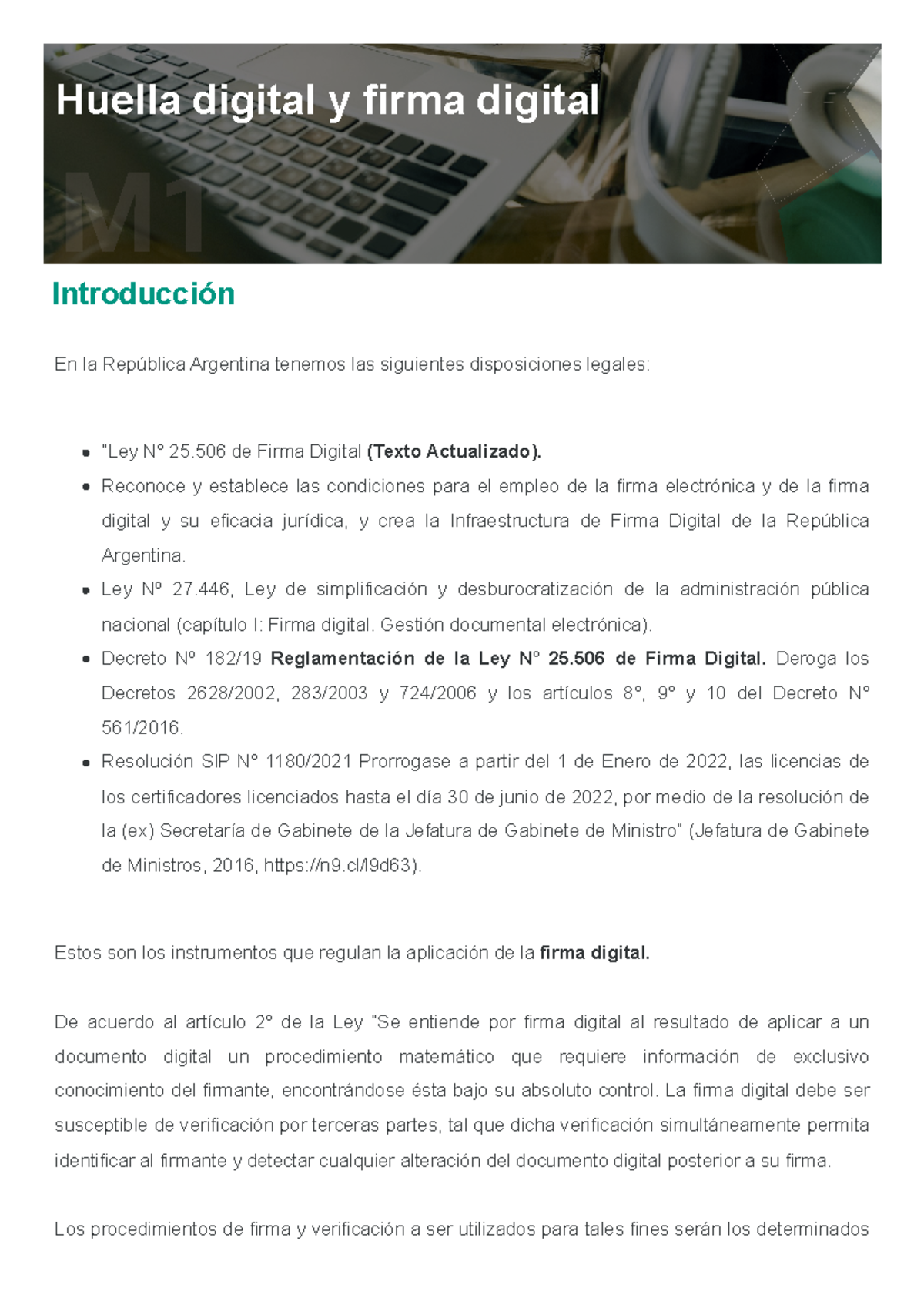 M1L4. Criptografia - Huella digital y firma digital Introducción En la ...