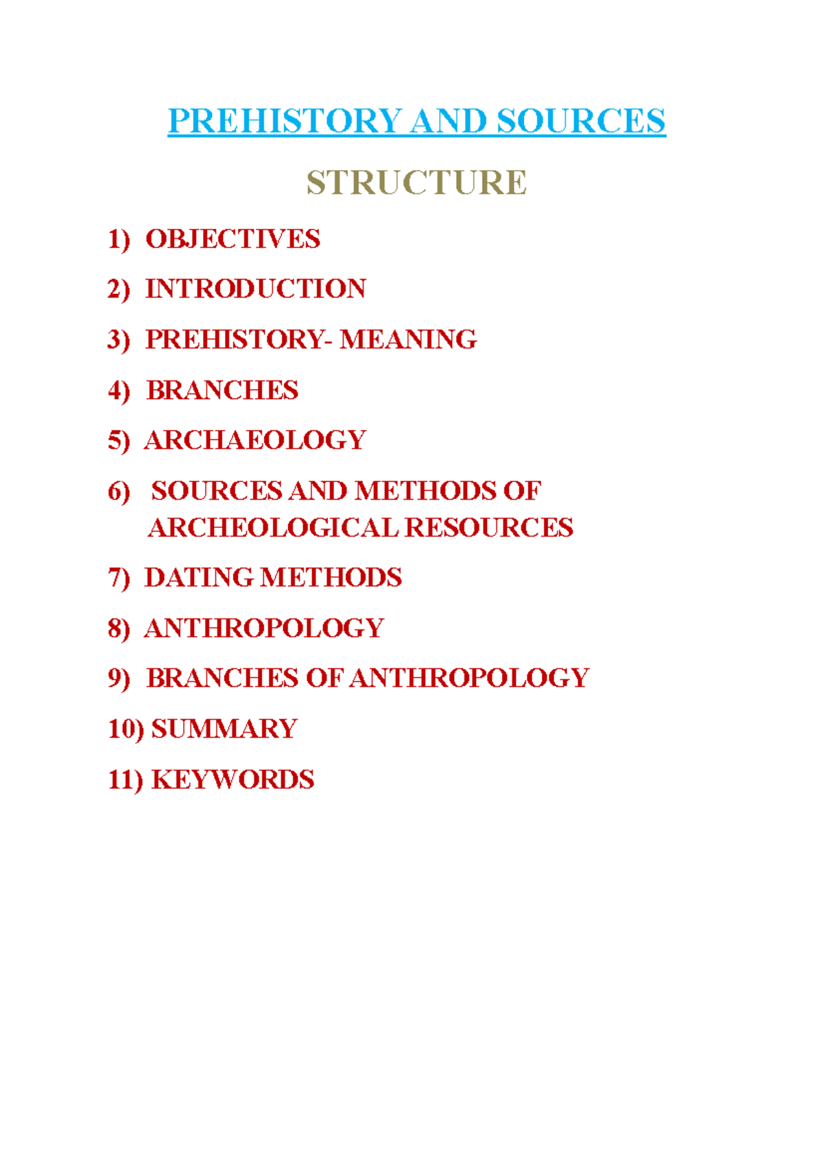 Prehistory and Sources (Autosaved) - PREHISTORY AND SOURCES STRUCTURE 1 ...