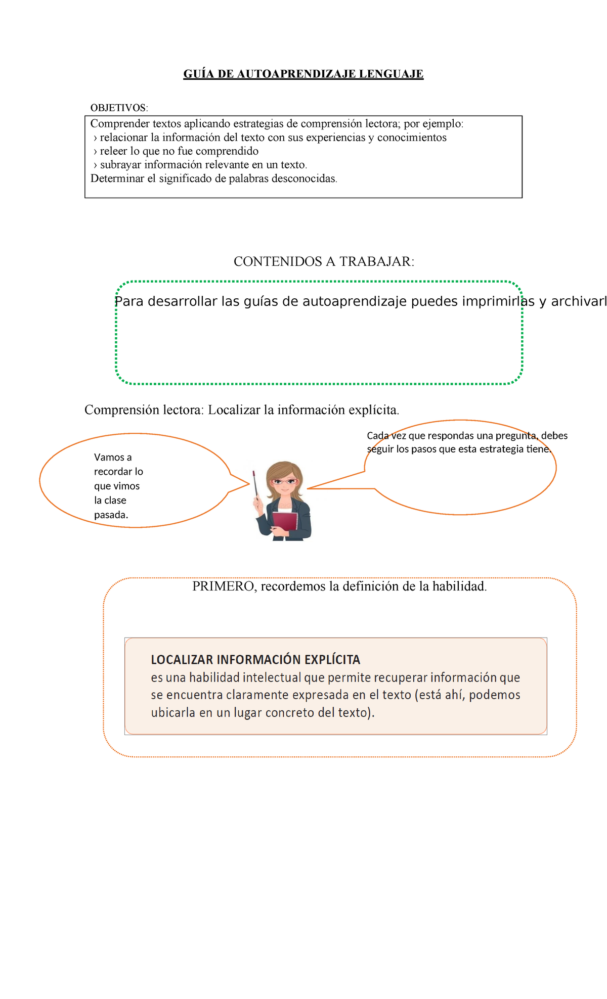 GUIA 1 - Comprender textos aplicando estrategias de comprensión lectora ...