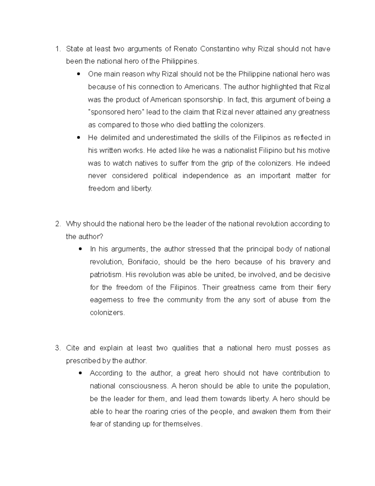 Bullet-answer - 1st year student and always cramming - State at least ...