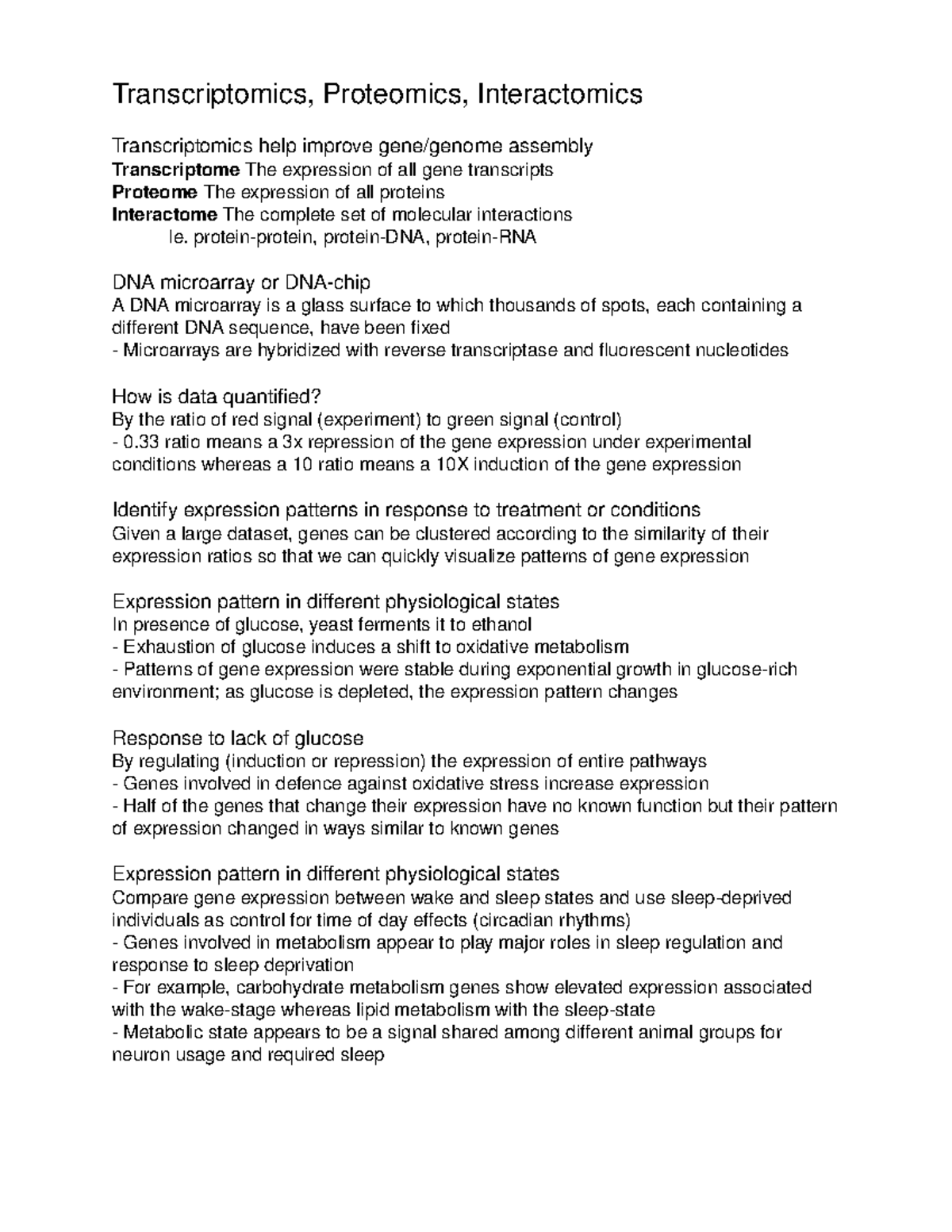 Transcriptomics - protein-protein, protein-DNA, protein-RNA DNA ...
