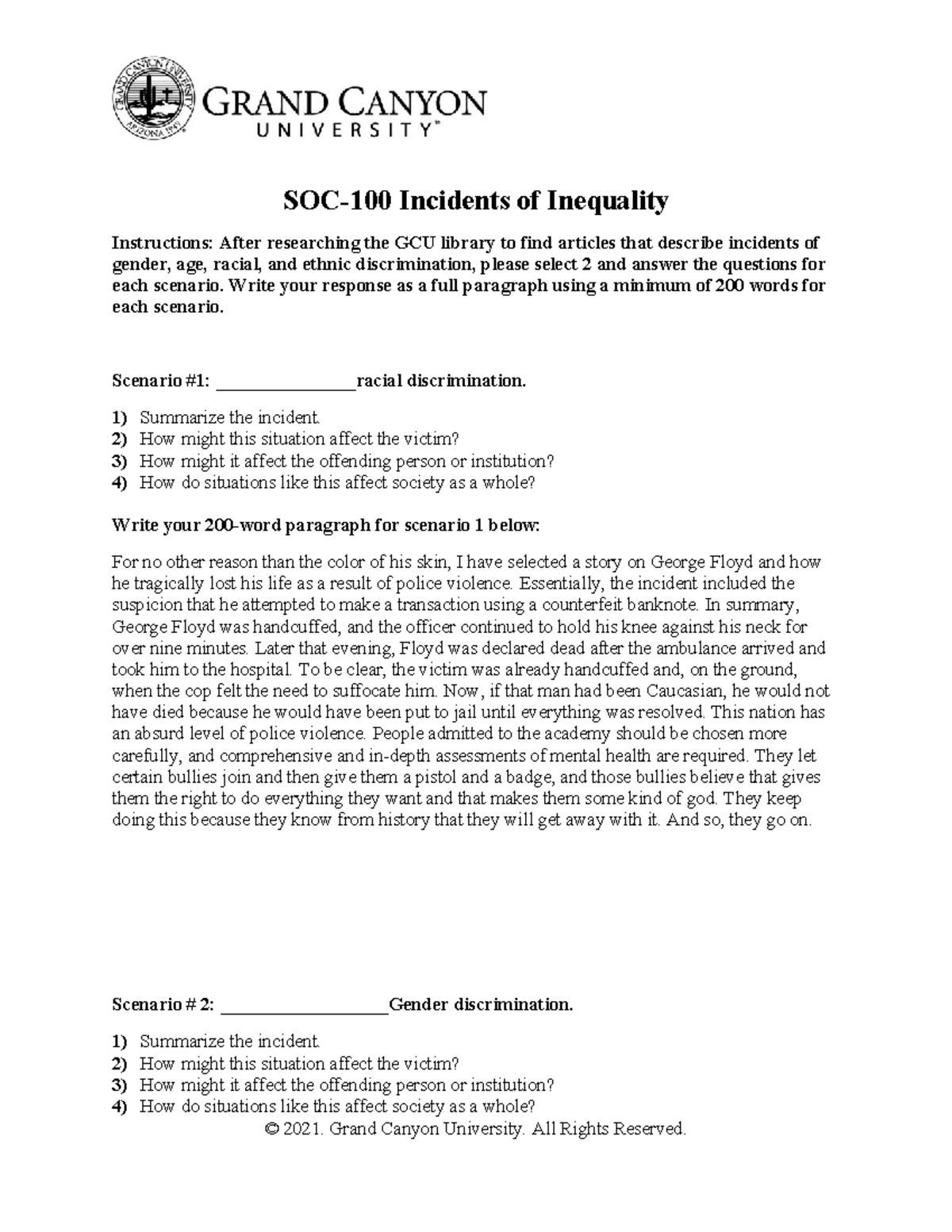 SOC-100 Incidentsof Inequality - SOC-100 Incidents of Inequality ...