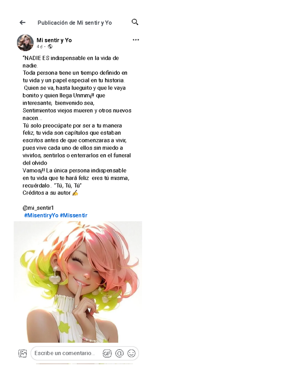 Facebook - Todo que mostrar - Mi sentir y Yo 4 d󰞋󰟠 󰟝 “NADIE ES ...