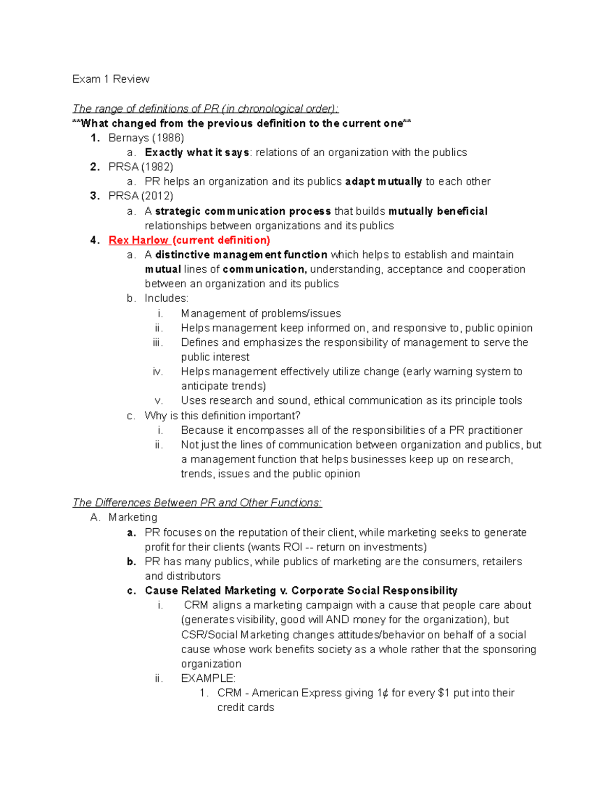 Exam 1 Review - Notes up to Exam 1 for PRL 206 with Maria Russell ...