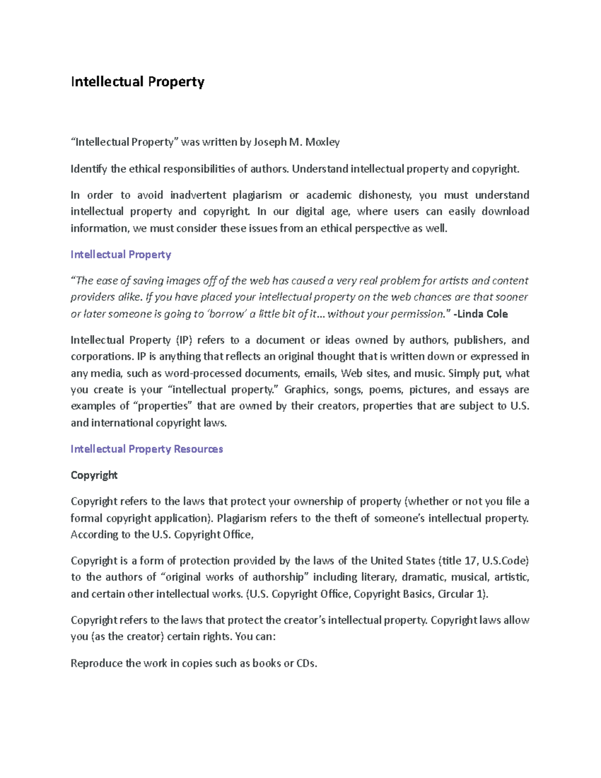 Intellectual Property - Intellectual Property “Intellectual Property ...