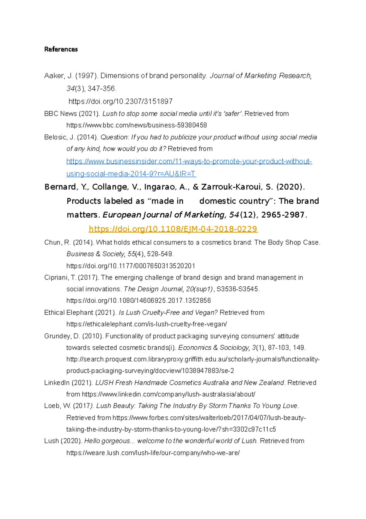 References list for an assessment idk what else to upload - References ...