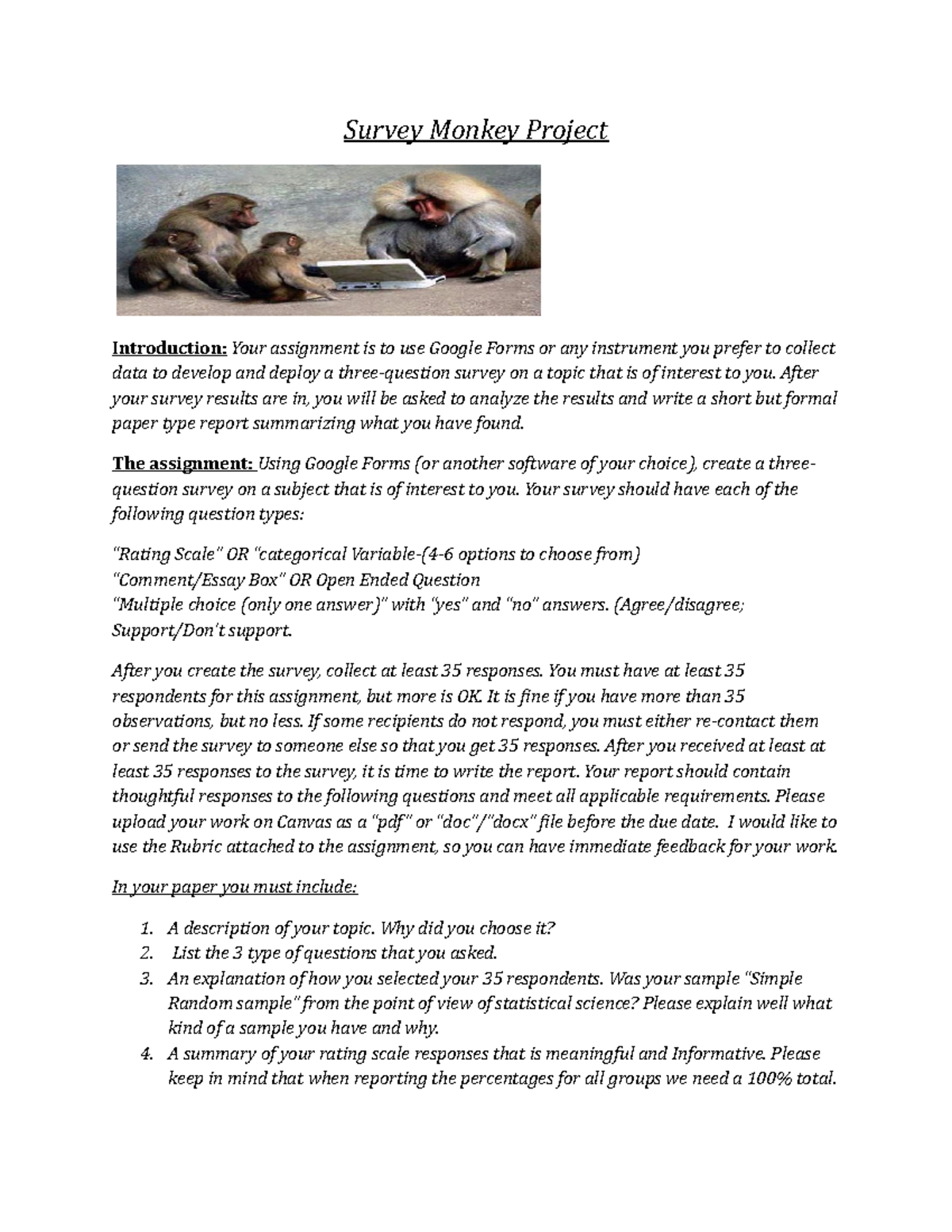 2023Survey Monkey Project Information - Survey Monkey Project ...