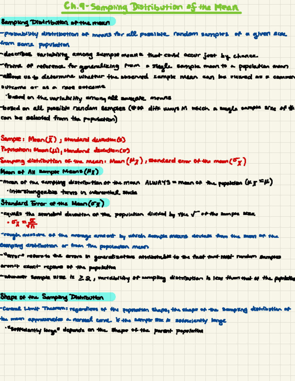 Chapter 9 Statistics in Psychological Research Notes - Ch-Sampling ...