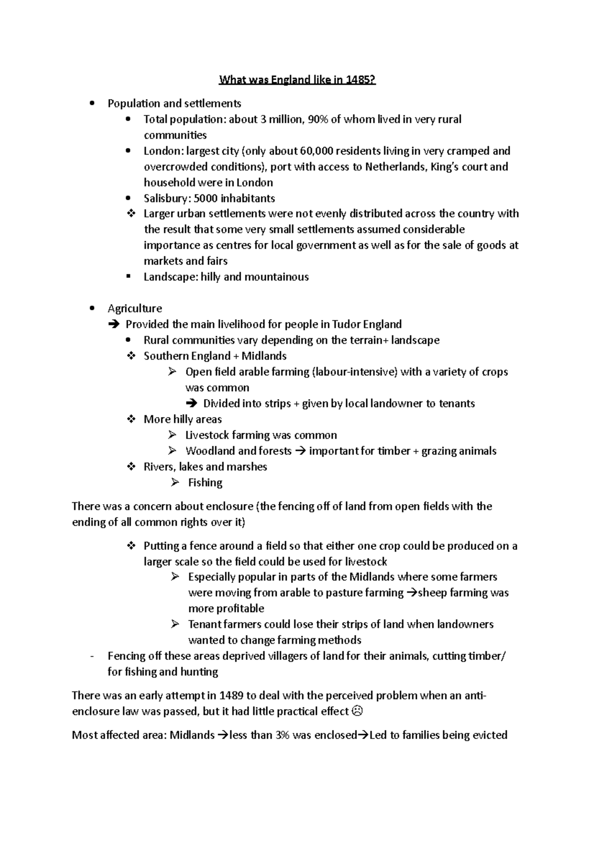 History NOTE Taking - some notes from class - tudor - What was England ...